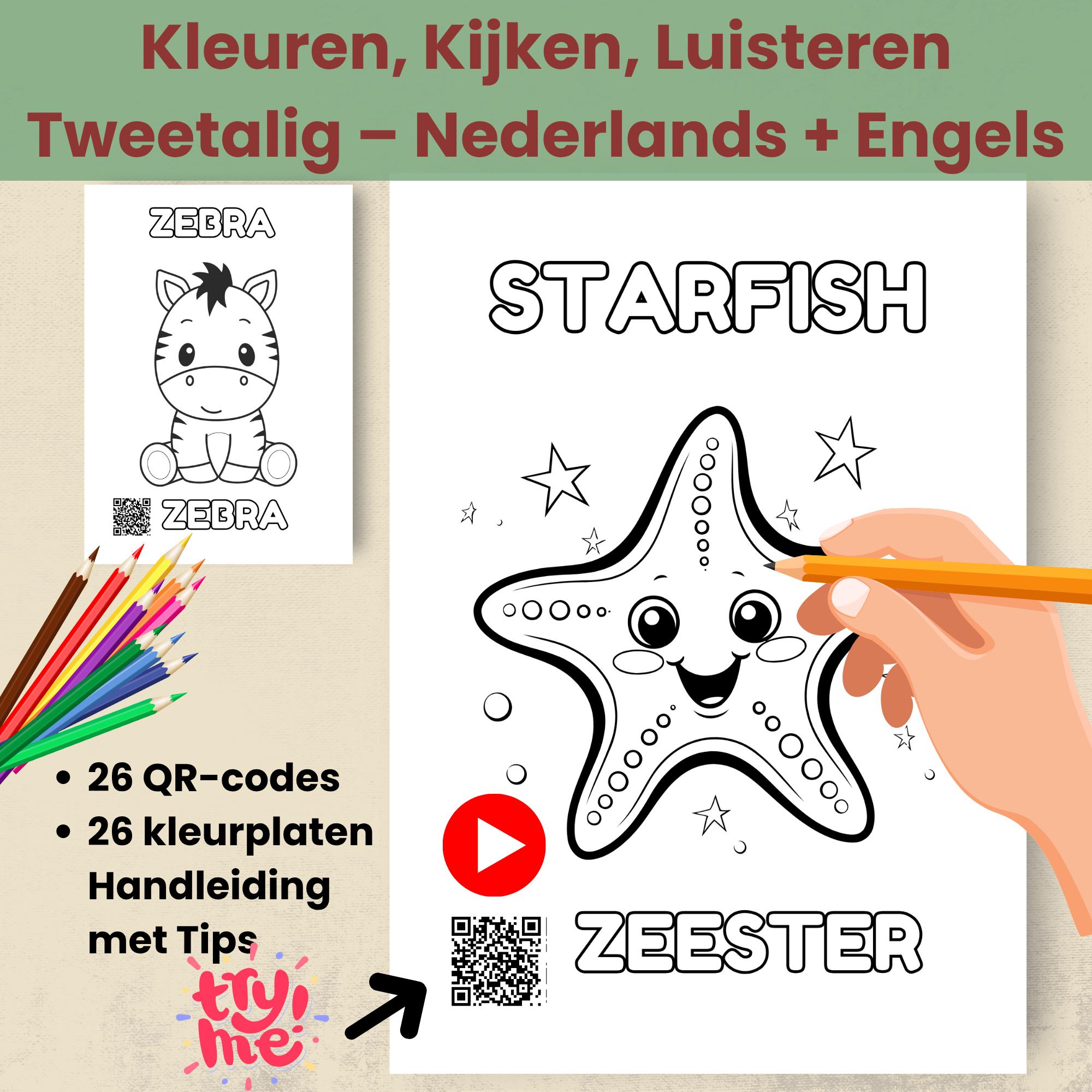 Bilingual Coloring Pages ABC | Toddler Printables With QR Code ...