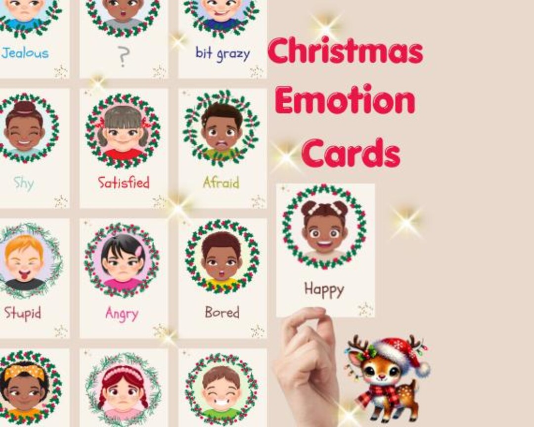 Christmas Emotion Flashcards for Kids Perfect for Home School & Social ...