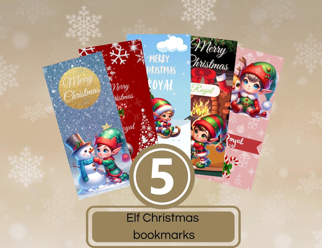 Christmas Bookmark Set, Printable Bookmarks for Kids Readers Elf Winter ...