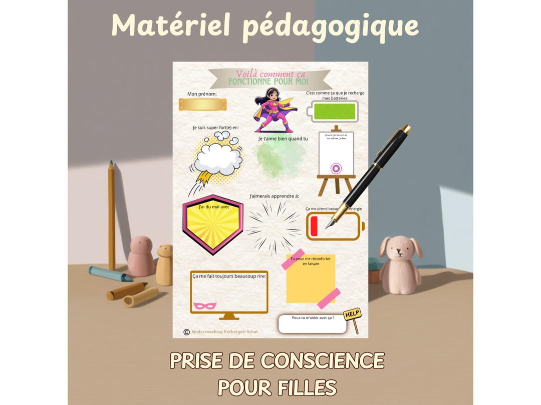 SEL Tool for Girls | Outil Coaching Emotional Enfant | Editable Canva ...