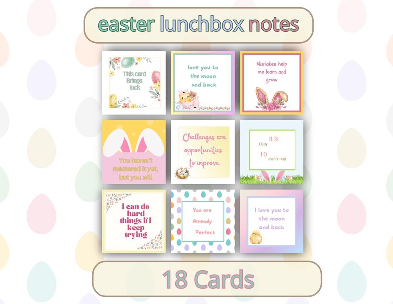 Easter Kids Quotes, Printable Lunchbox Notes, School Message Cards ...
