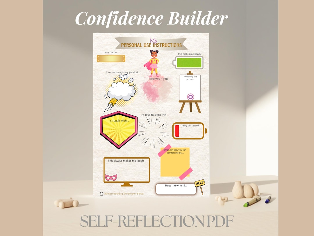 Confidence Worksheet for Girls | Printable Self-reflection Coaching ...