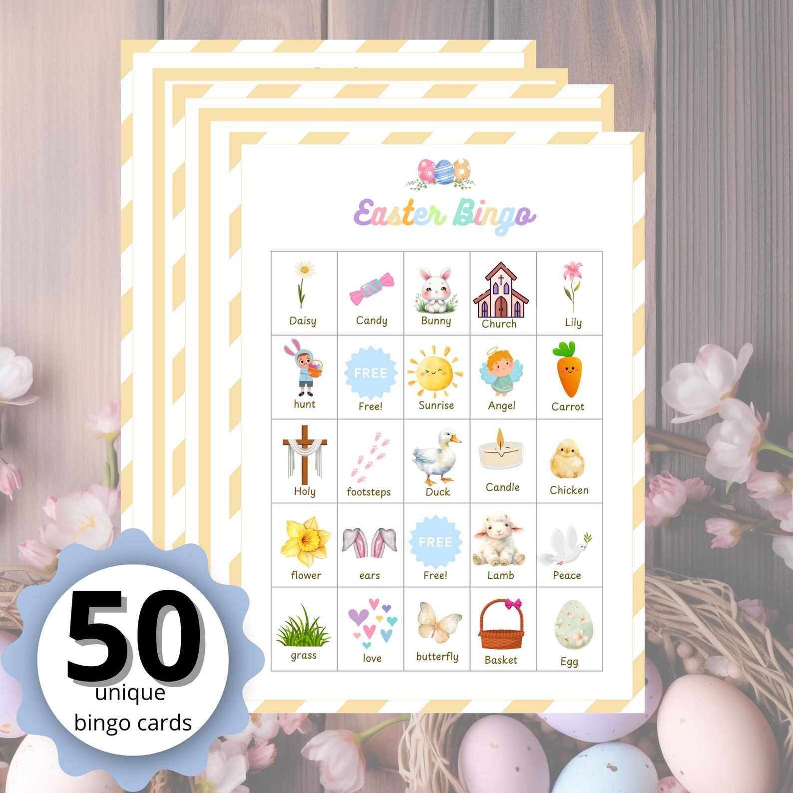 Easter Bingo Game - Printable Kids Bingo - Fun Holiday Party Activity ...