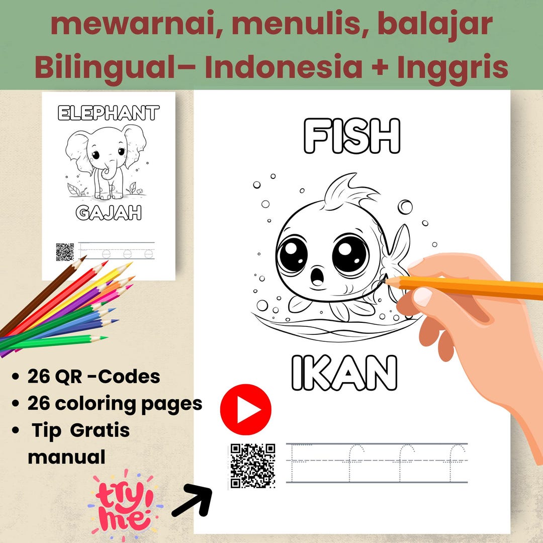 Bilingual ABC Coloring & Tracing Book | Alphabetical Coloring Pages ...
