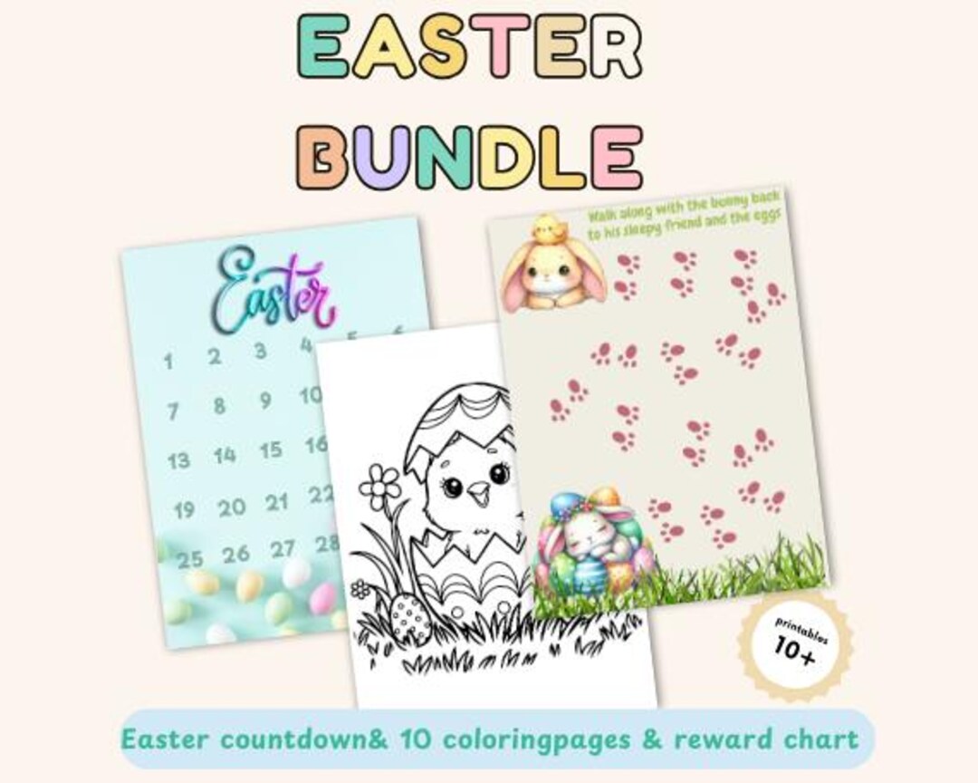 Easter Bundle for Kids, Printable Digital Countdown, Lent 40 Days ...