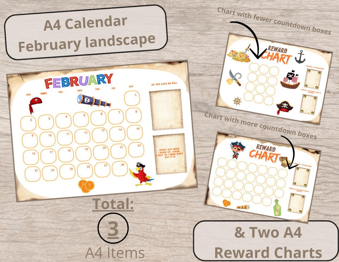 Pirate Chore Chart for Kids, Daily Visual Schedule, Printable 2025 ...