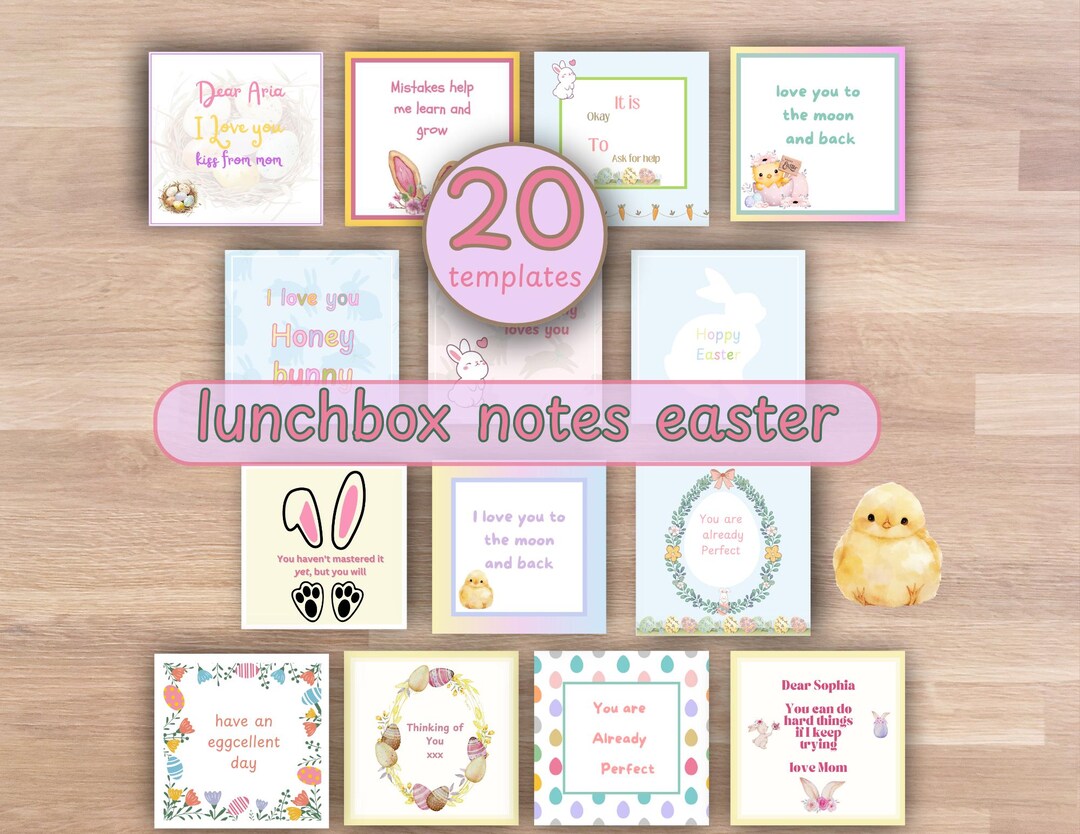 Cute Easter Quotes Kids, Printable Digital Template Lunchbox Notes ...