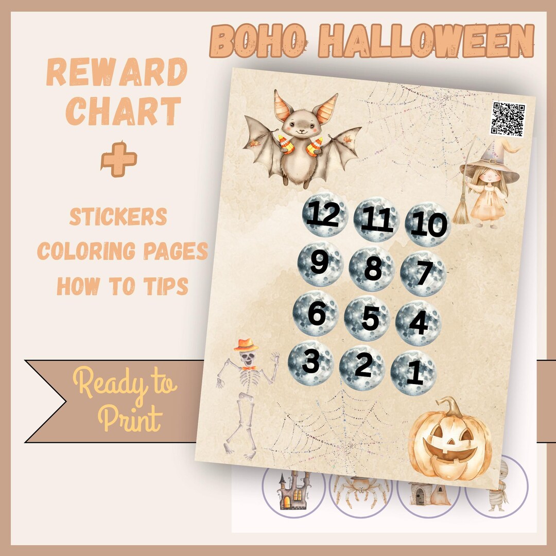 Boho Reward Chart for Kids, A4- US Letter, Countdown to School, Chore ...