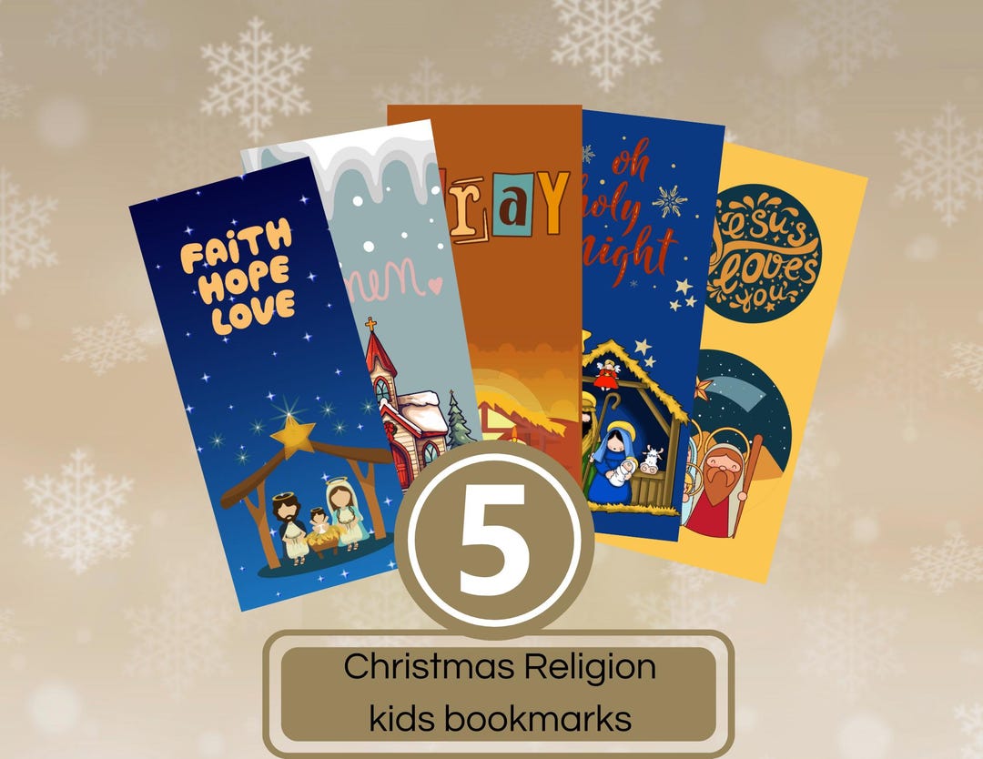 Christmas Bookmark Set, Printable Bookmarks for Kids Readers Religion ...