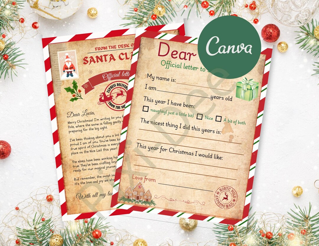 Personalized Kids Letter From Santa, Printable Template Santa Letter ...