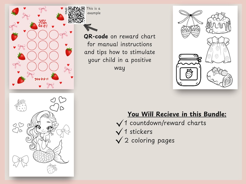 Printable Chore Chart for Kids – Strawberry Style A4 - Us Letter ...