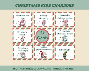 Printable Christmas Charades Game for Kids & Family Fun, Seasonal ...