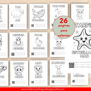 Bilingual Tracing Coloring Workbook Spanish English ABC Bundle QR Songs ...