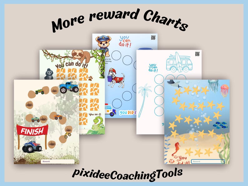 Pink Surf Reward Chart Printable – A4 Us Letter, Toddler Chore Tracker ...