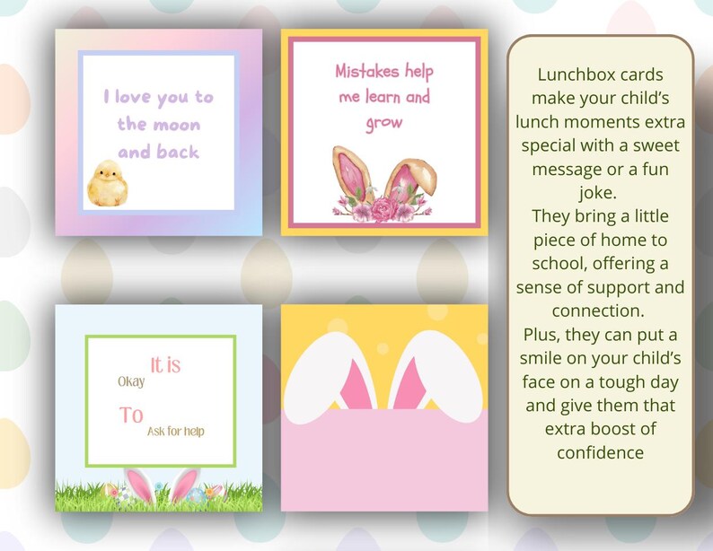 Easter Kids Quotes, Printable Lunchbox Notes, School Message Cards ...