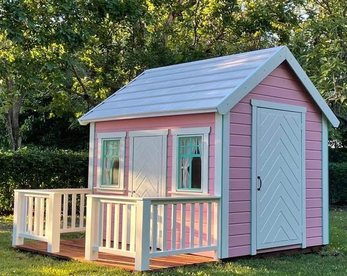 Enchanted Wooden Playhouse for Kids – Customizable Outdoor Playhouse ...