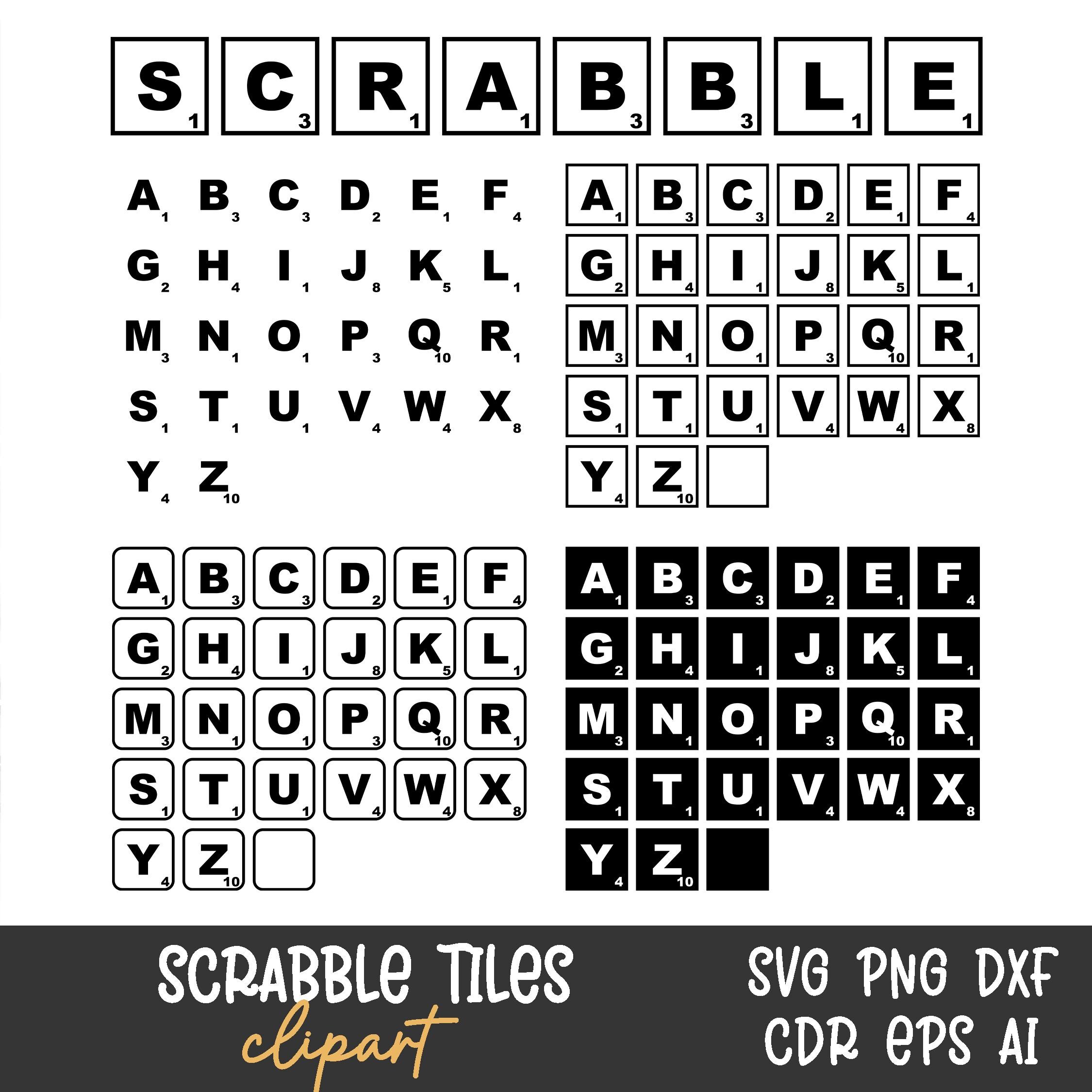Scrabble Tiles Svg, Alphabet Letter Tiles, Scrabble Tiles Cut Files ...