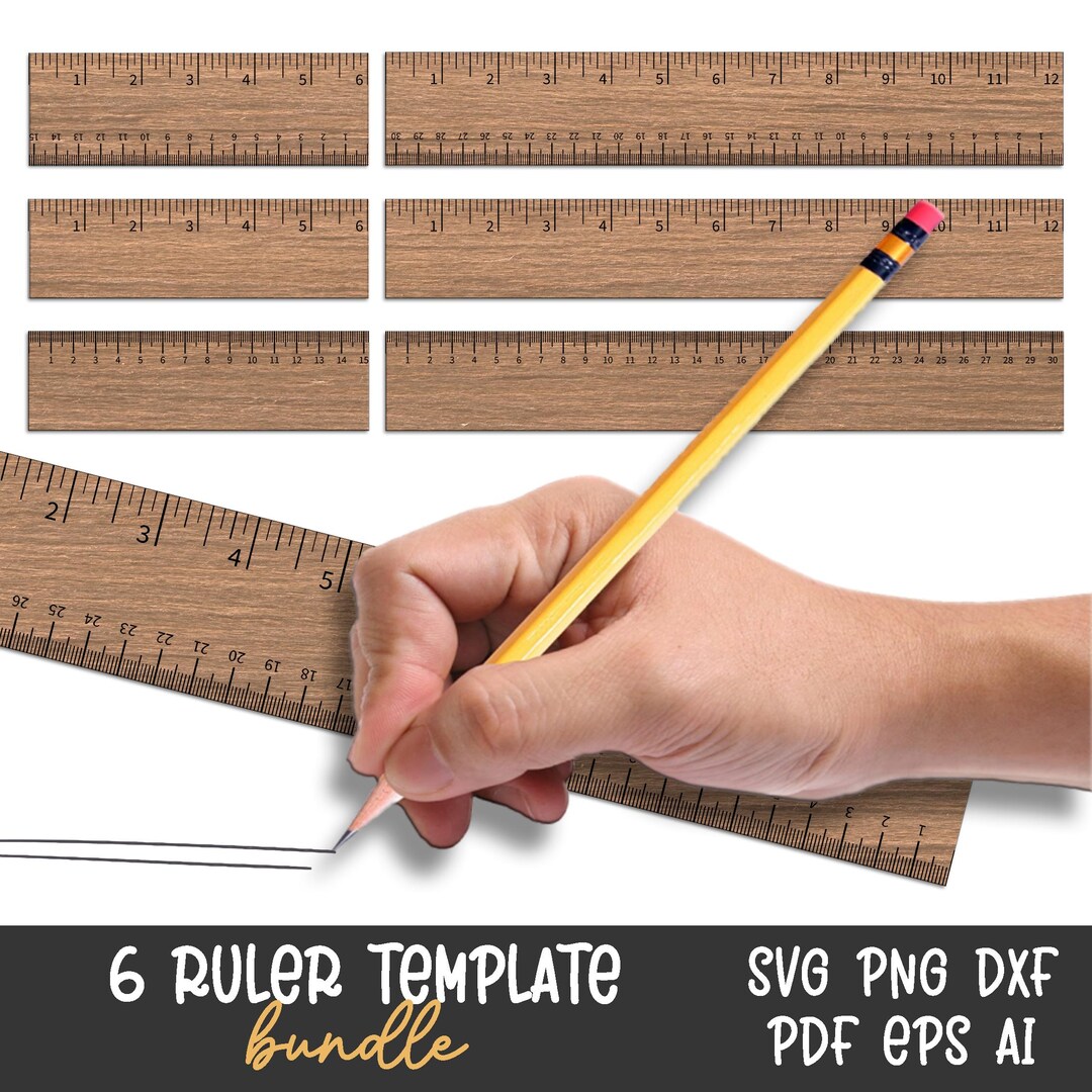 Laser Cut Ruler Bundle, Inches and Centimeters, Horizontal Ruler ...