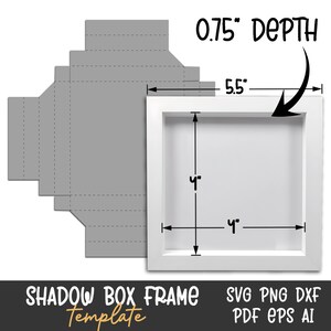 3D Shadow Box Frame, Shadow Box Template, Cricut Shadow Box, Square ...