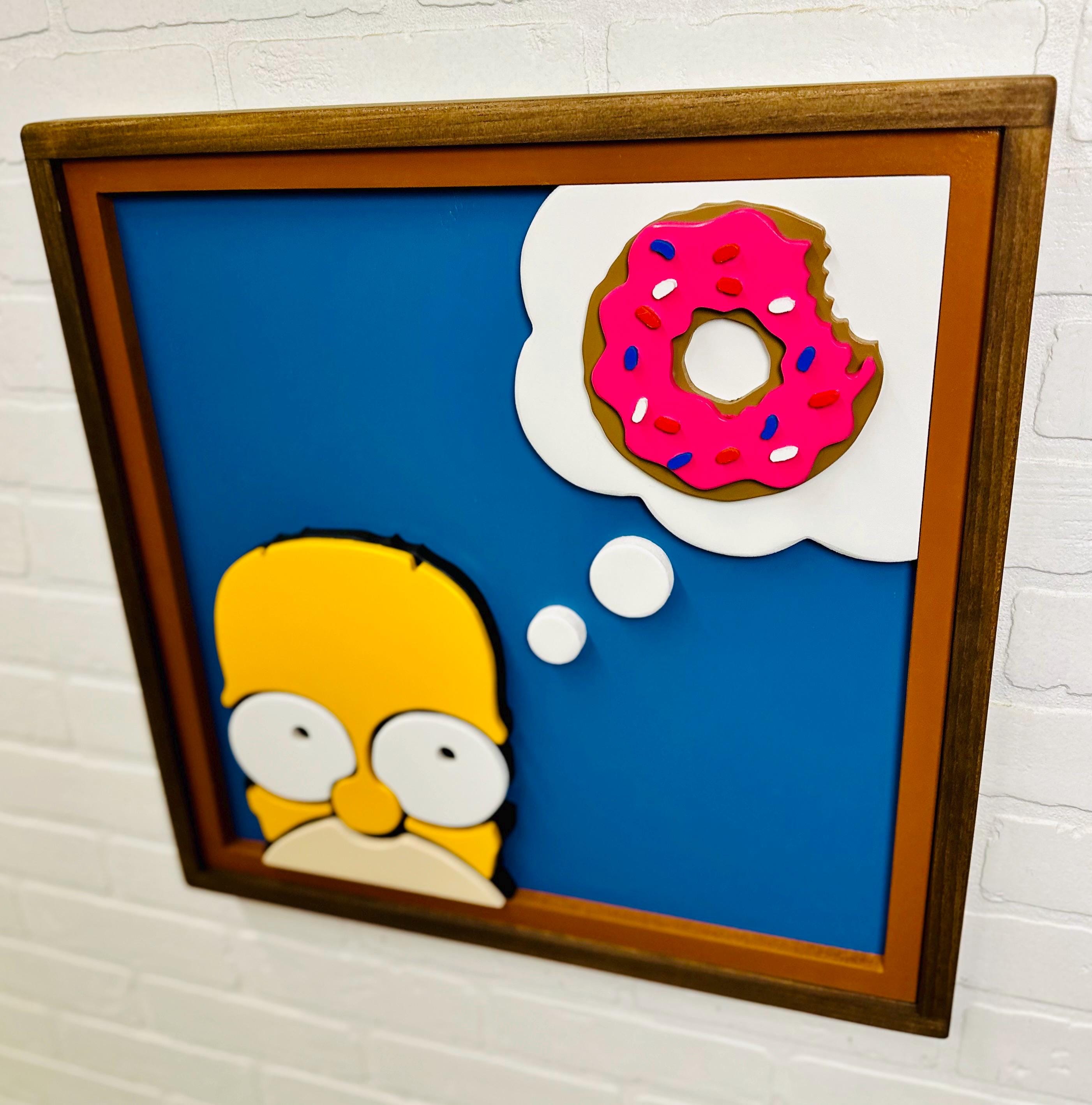 Homer Simpson Donut Sign | the Simpsons | Pink Donut | Simpsons Wall ...