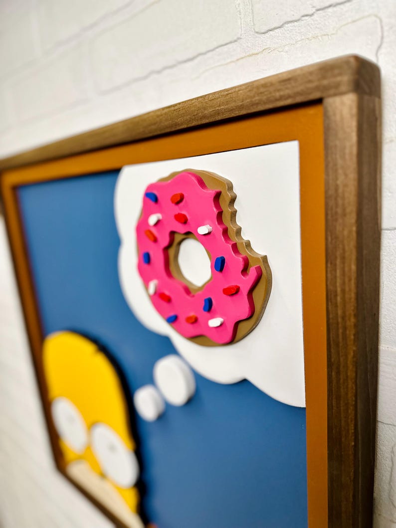 Homer Simpson Donut Sign the Simpsons Pink Donut Simpsons Wall Decor ...