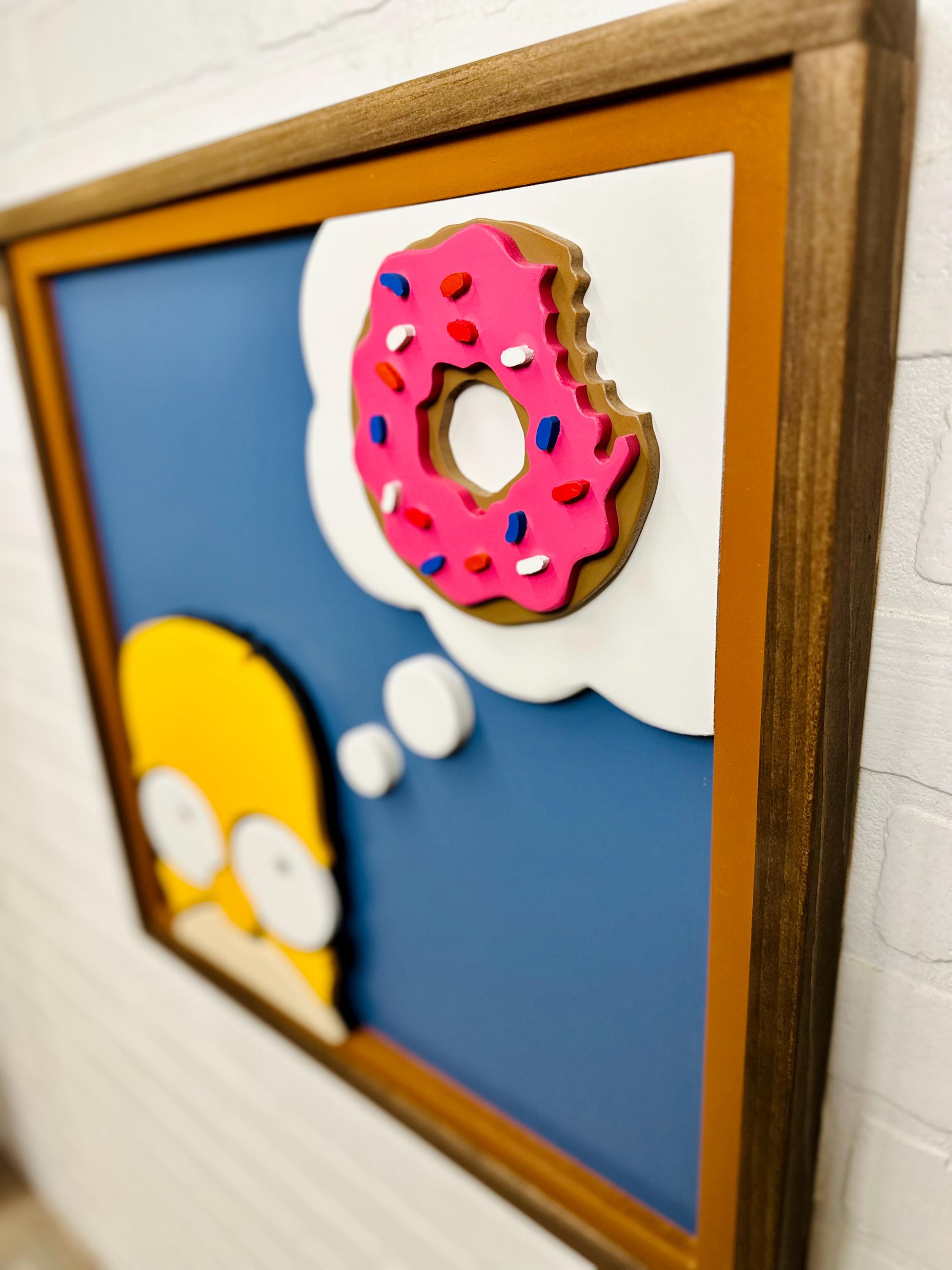 Homer Simpson Donut Sign | the Simpsons | Pink Donut | Simpsons Wall ...