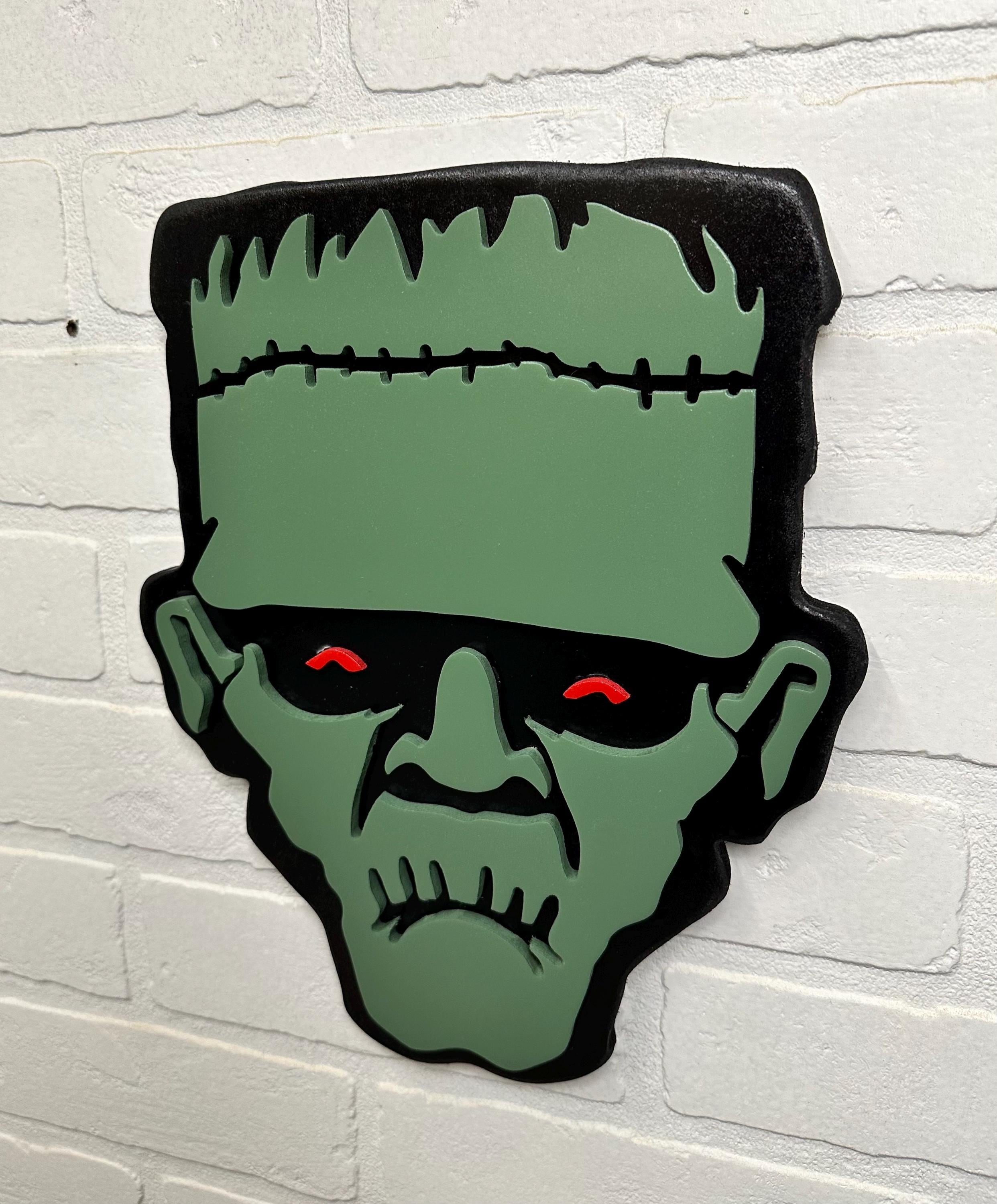 Frankenstein Face Sign | Frankensteins Monster | Halloween Wall Sign ...
