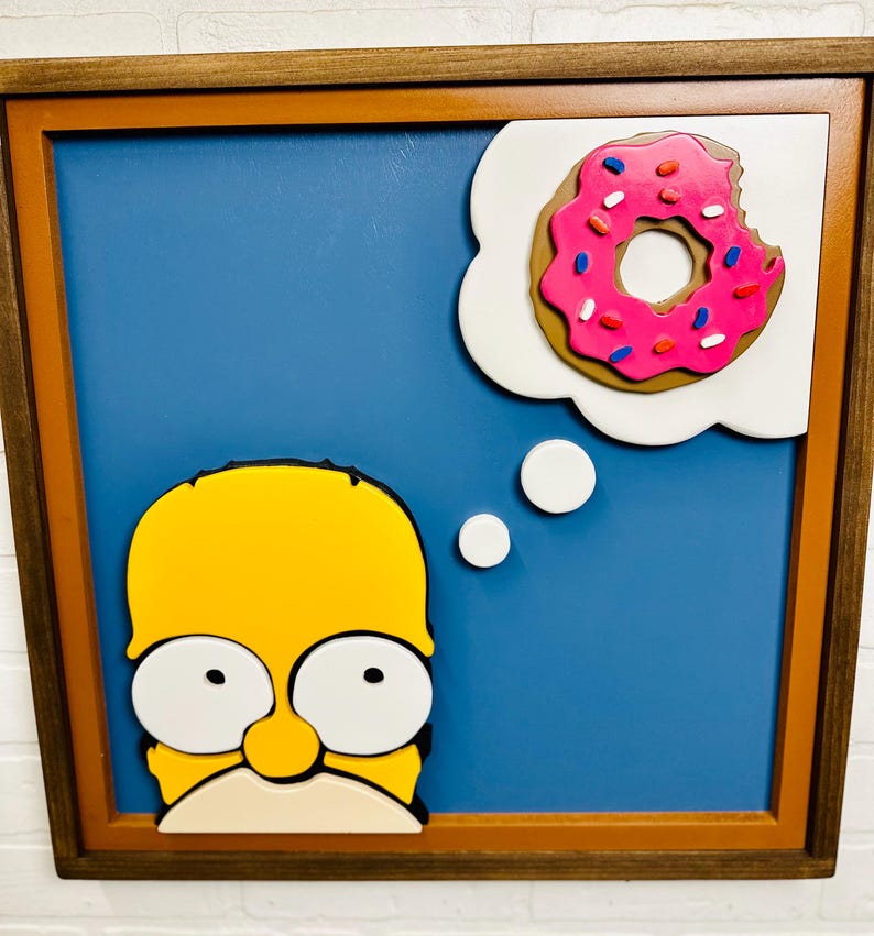 Homer Simpson Donut Sign the Simpsons Pink Donut Simpsons Wall Decor ...