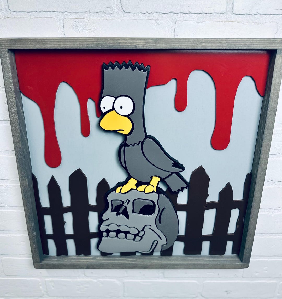 Simpsons Treehouse of Horror Raven Bart Sign | the Simpsons | Bart ...