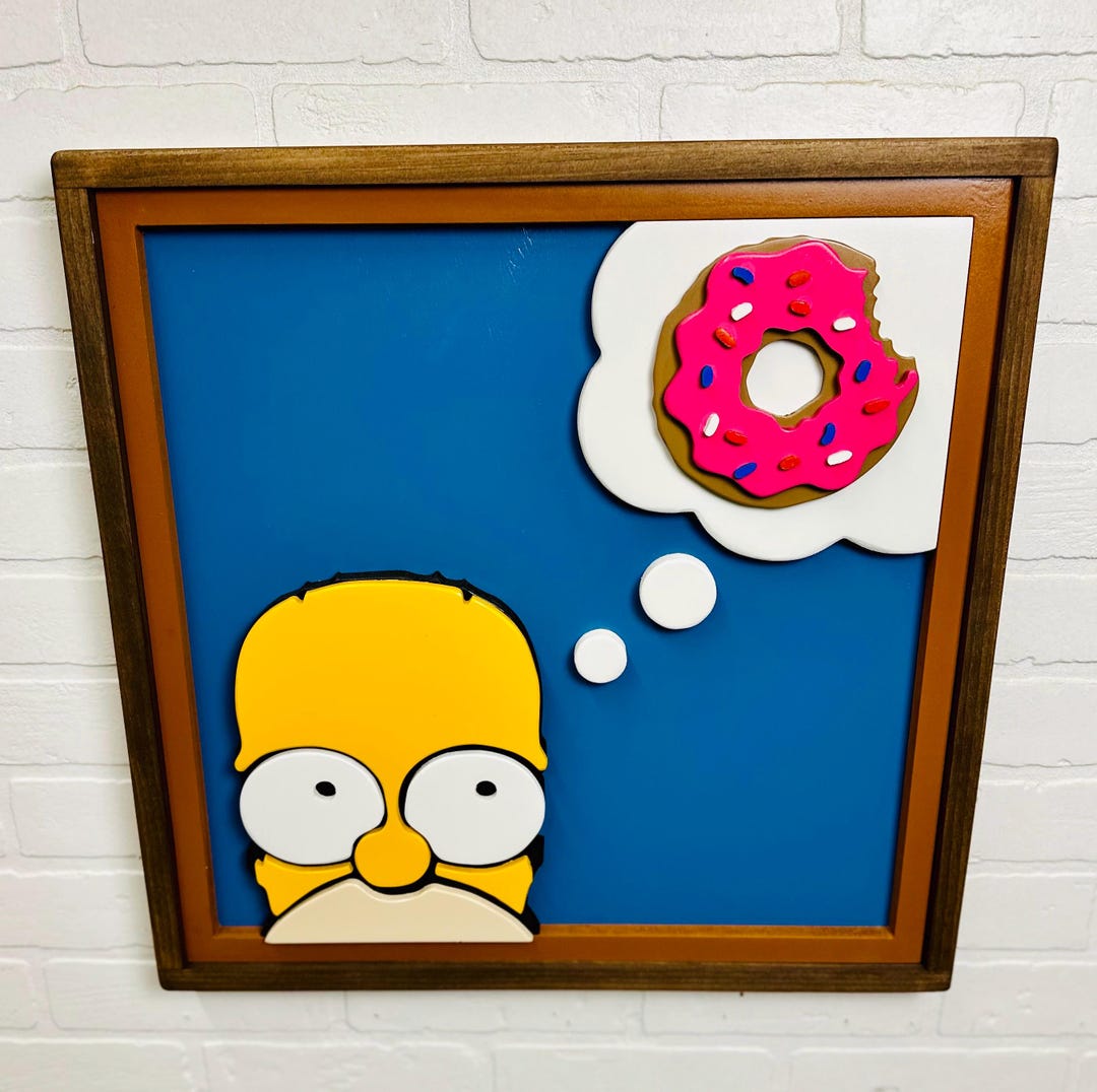 Homer Simpson Donut Sign | the Simpsons | Pink Donut | Simpsons Wall ...
