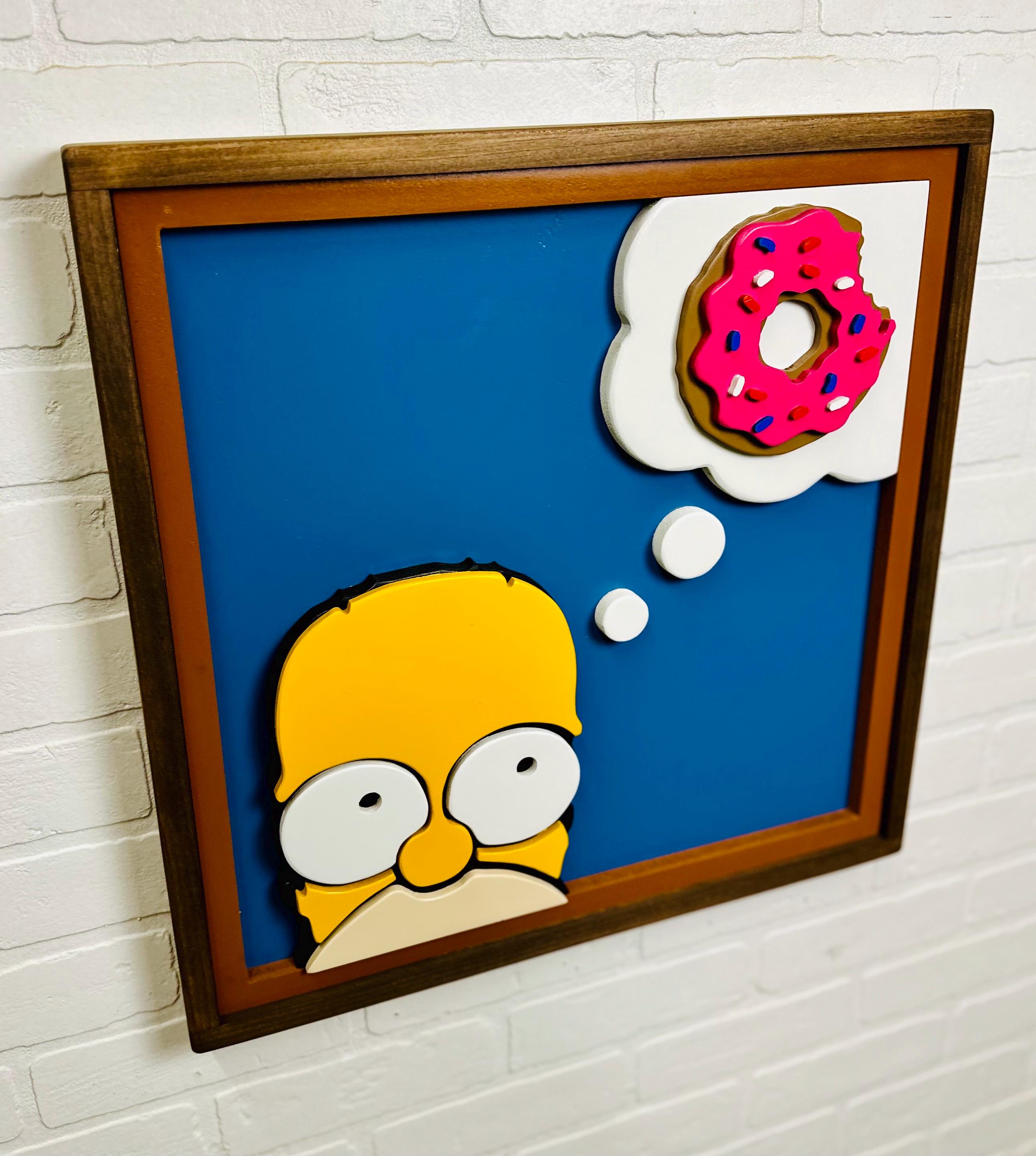 Homer Simpson Donut Sign | the Simpsons | Pink Donut | Simpsons Wall ...