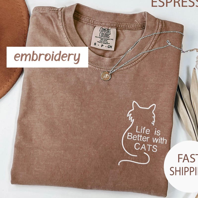 Embroidered Cats - Etsy