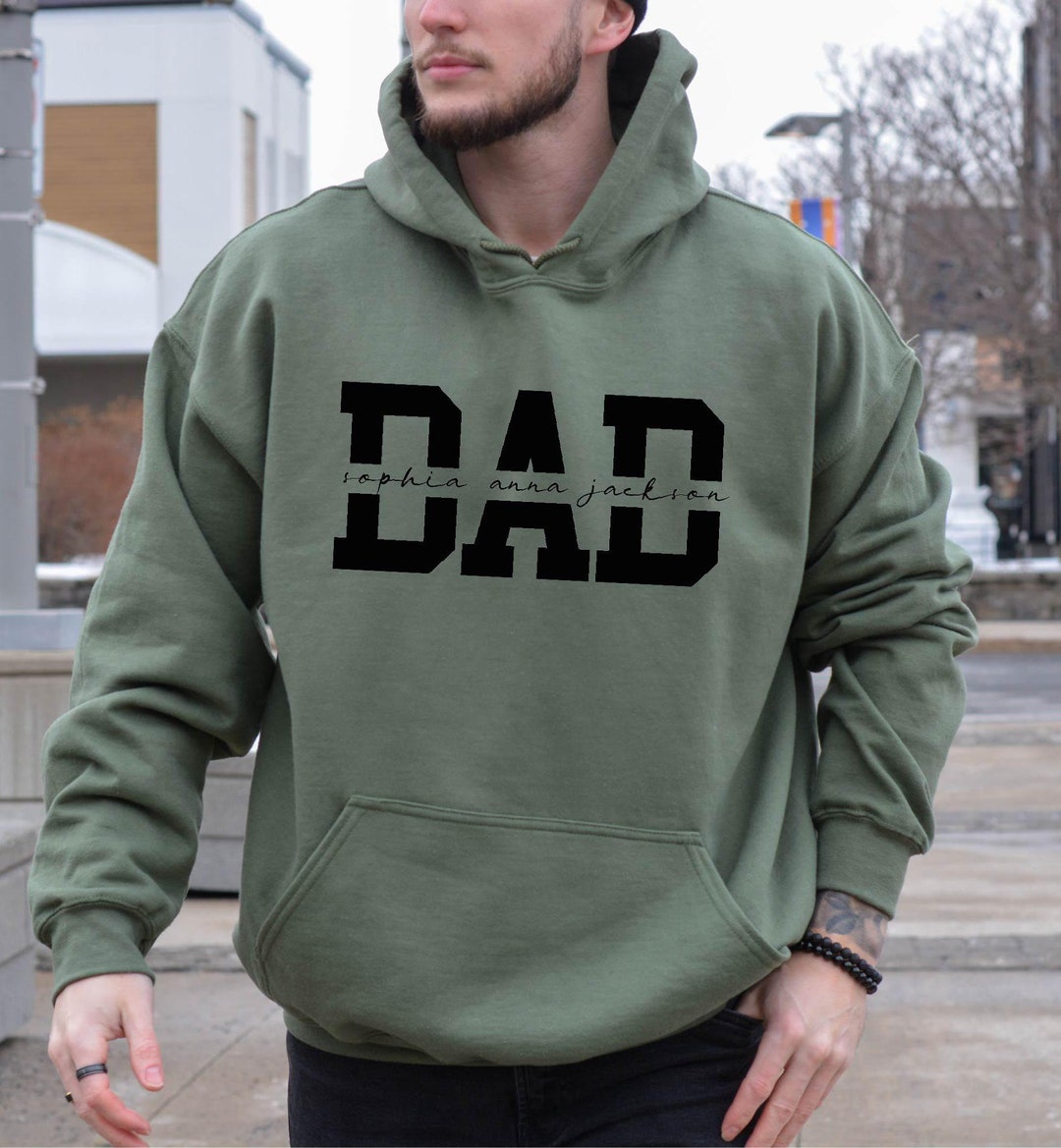Personalized Dad Sweatshirt With Kid Names Hoodie , Fathers Day Gift ...