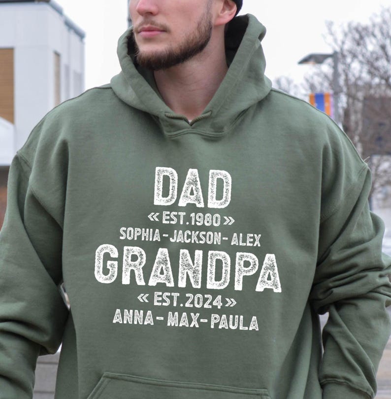 Personalized Dad Est Grandpa Est With Kids Name , Custom Grandpa ...