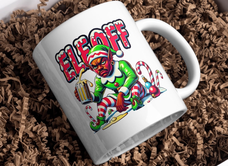 Elf off PNG Funny Black Santa Claus Elf Dtf Christmas Holiday Winter ...