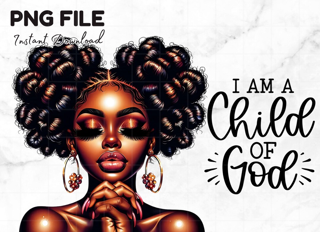 Child of God PNG Praying Black Girl Women With Faith Png Blessed Girl ...