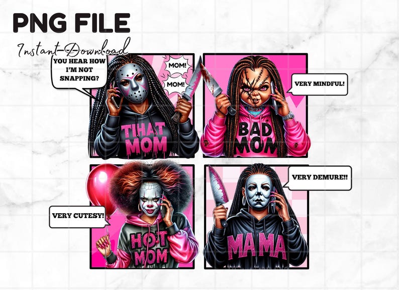 Very Demure Halloween PNG Mama Png Horror Mama Scary Movie Character ...