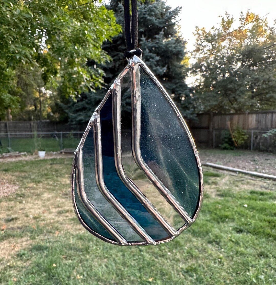 Stained Glass Mini Raindrop Suncatcher | Handcrafted Glass Art ...