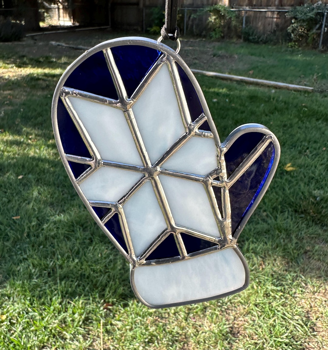 Stained Glass Mitten Suncatcher Glass Art Handmade Gift Stained Glass ...