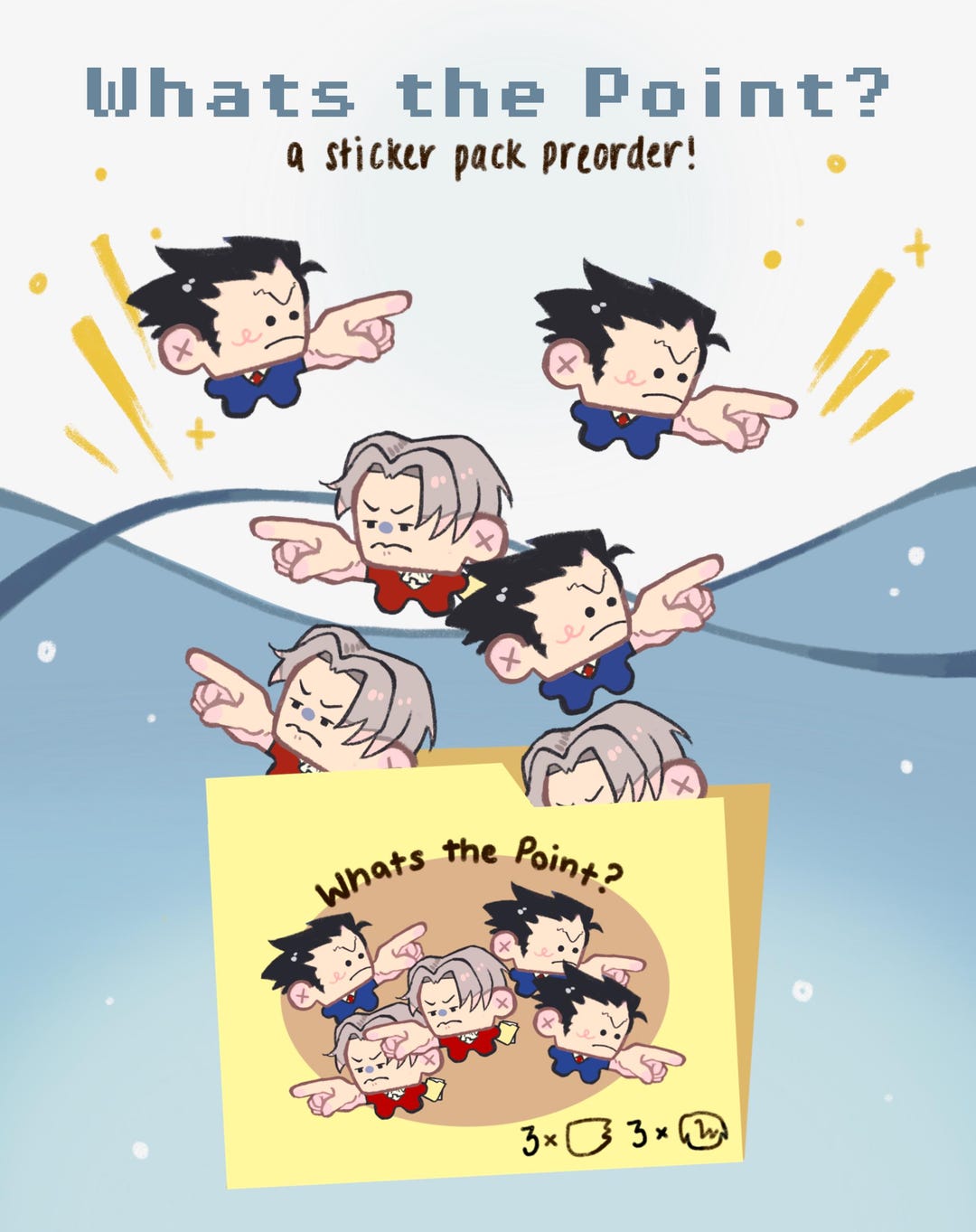 PREORDER Whats the Point: an Ace Attorney Sticker Pack! - Etsy