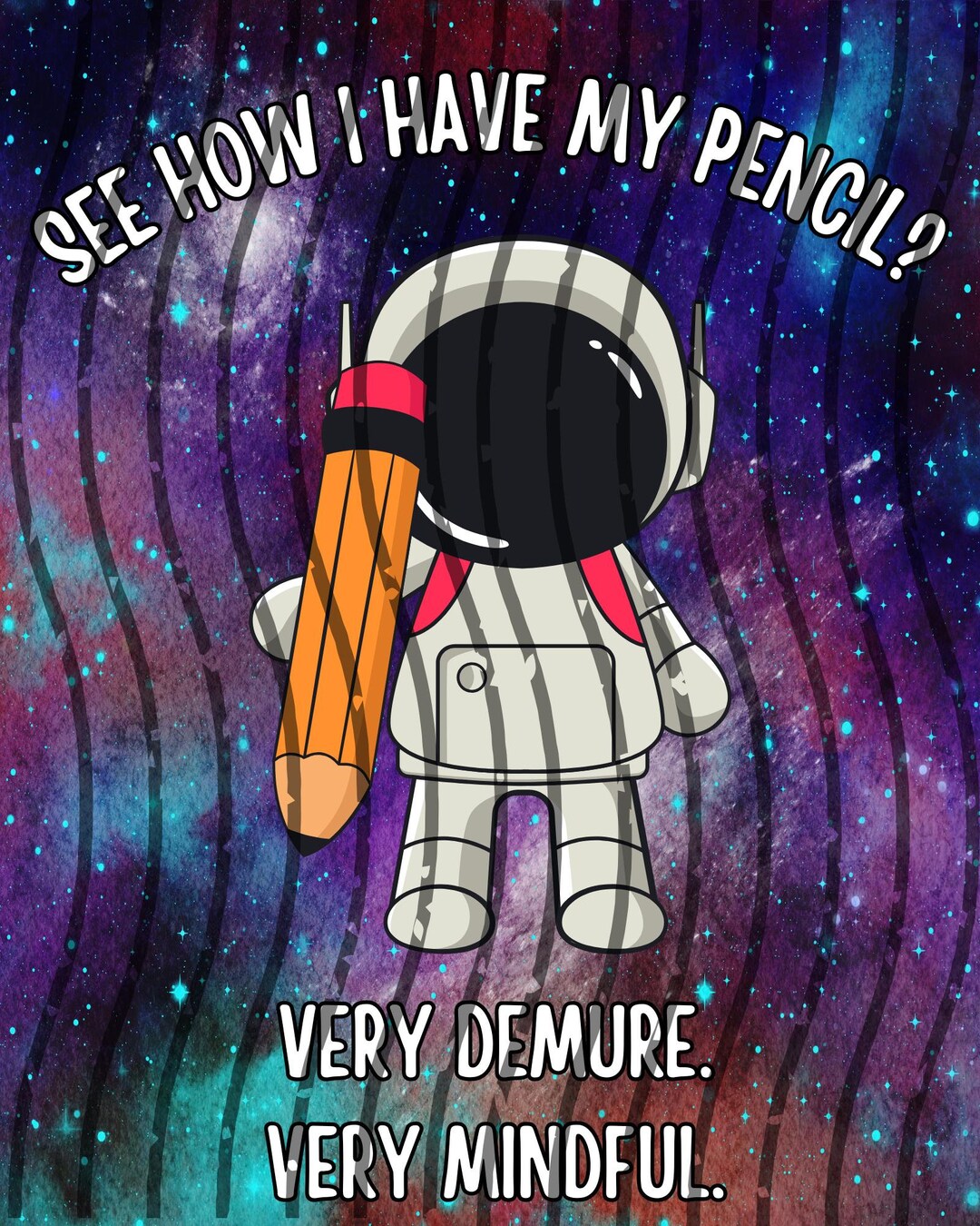 Astronaut Demure Classroom Posters - Etsy