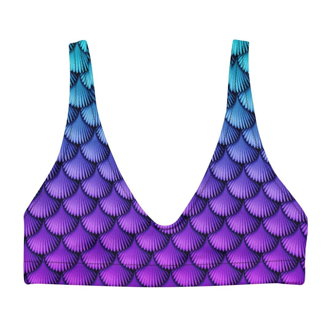 Bikini Top, Mermaid Bikini Top, String Bikini Top, Mermaid Scales ...