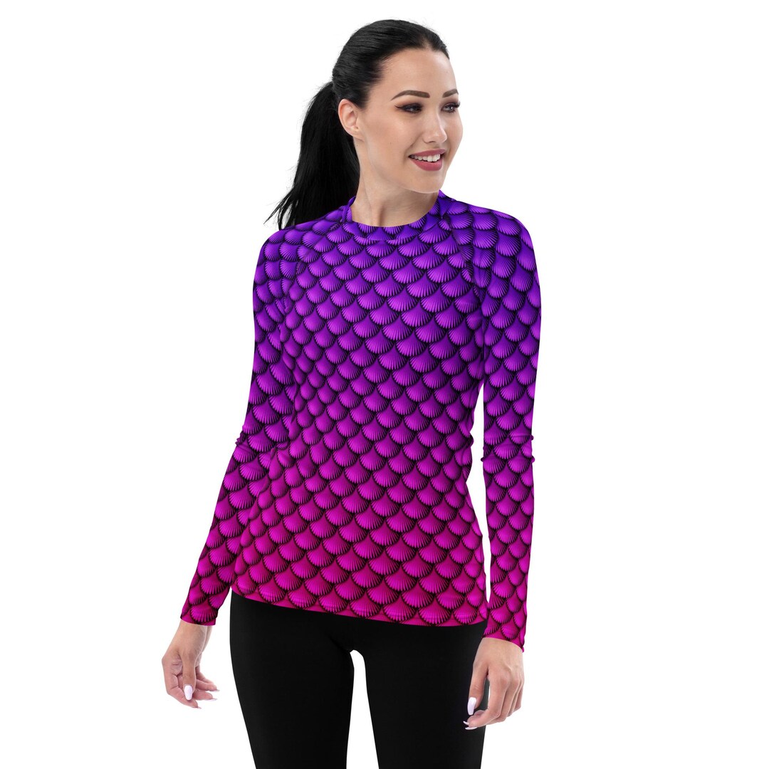 Women's Mermaid Rash Guard, Mermaid Rash Guard, Mermaid Scales Rash ...