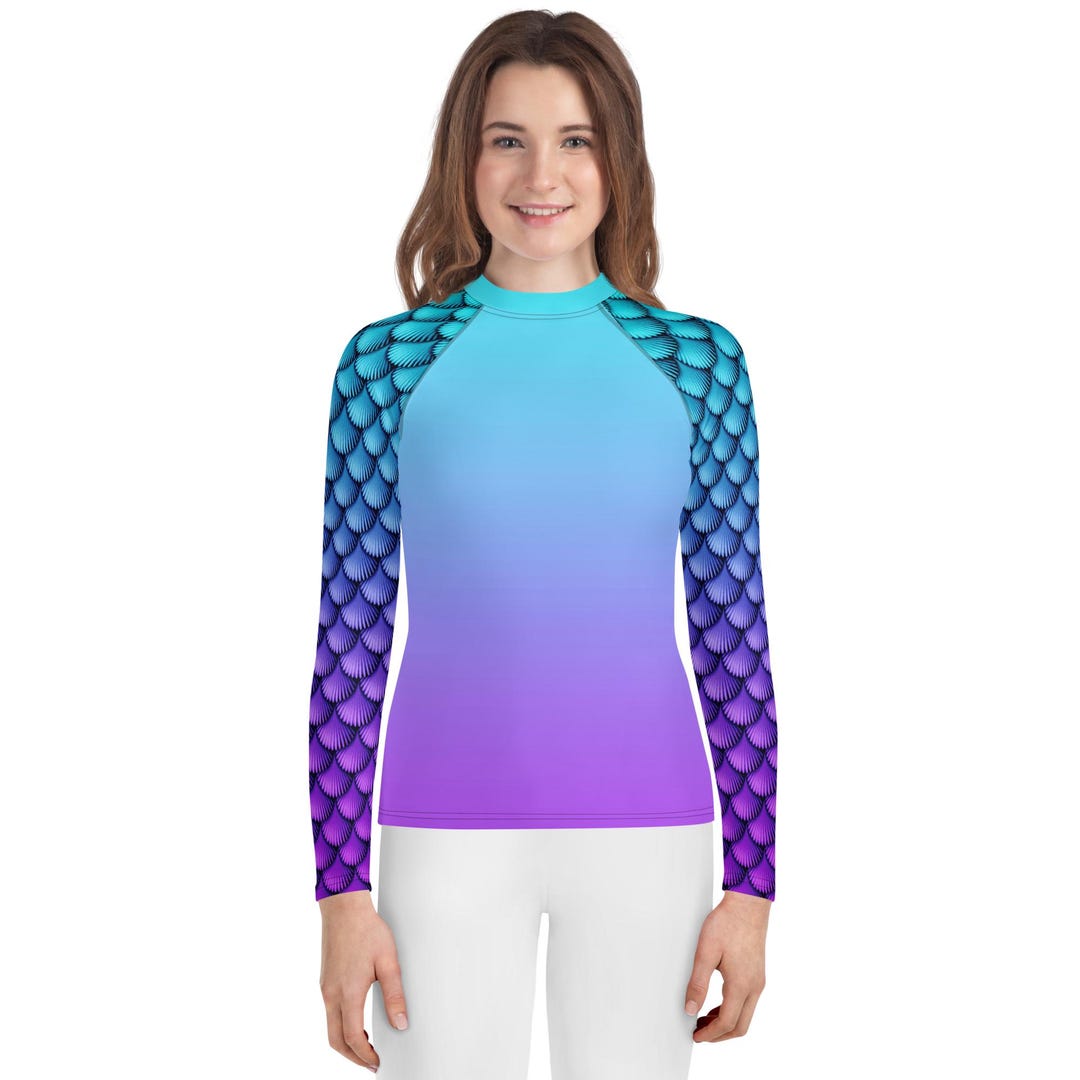 Youth Rash Guard, Youth Mermaid Rash Guard, Youth Mermaid Scales Rash ...
