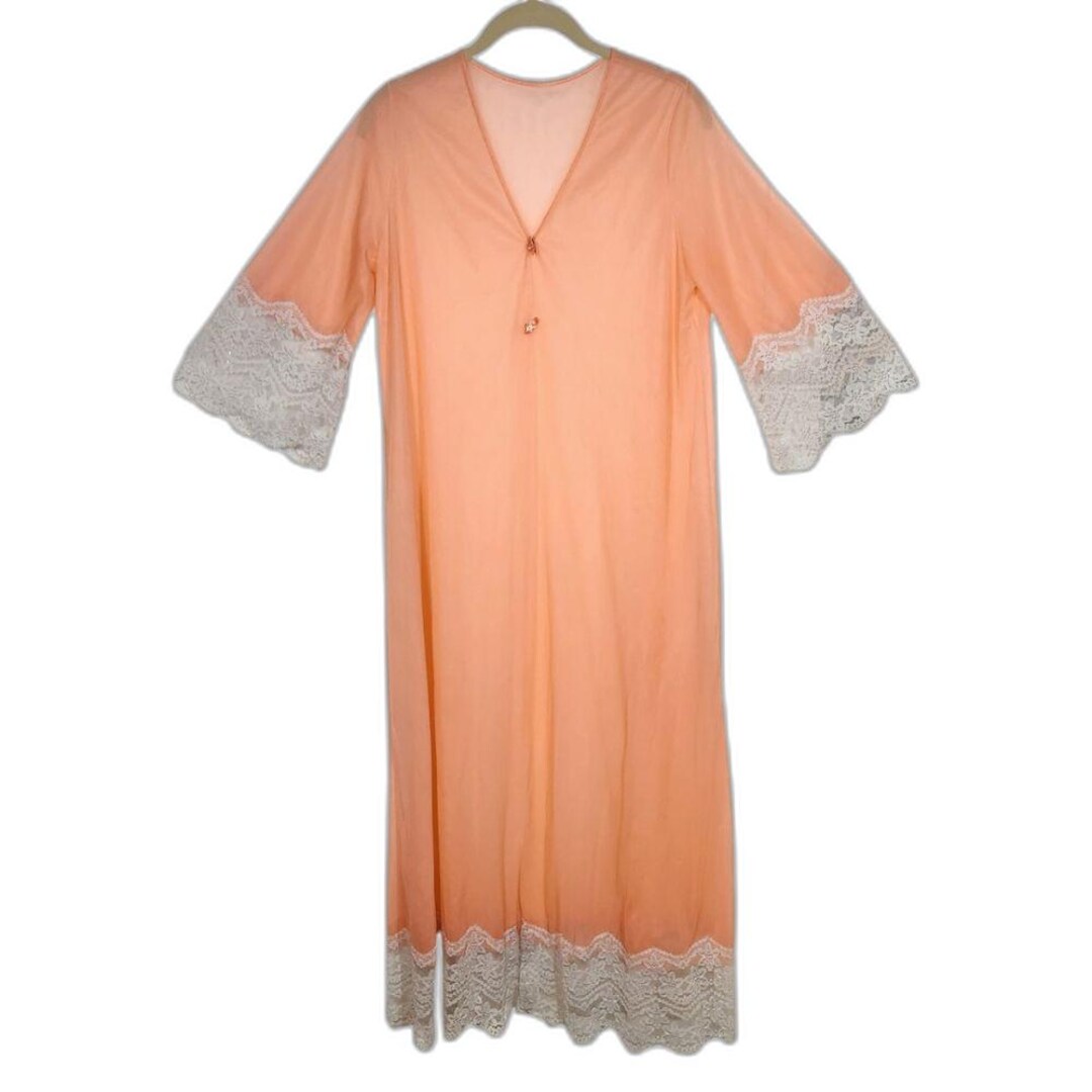 Vintage Mid Century Modern 60s 70s Robe Duster Flowy Glam BOHO Bell ...