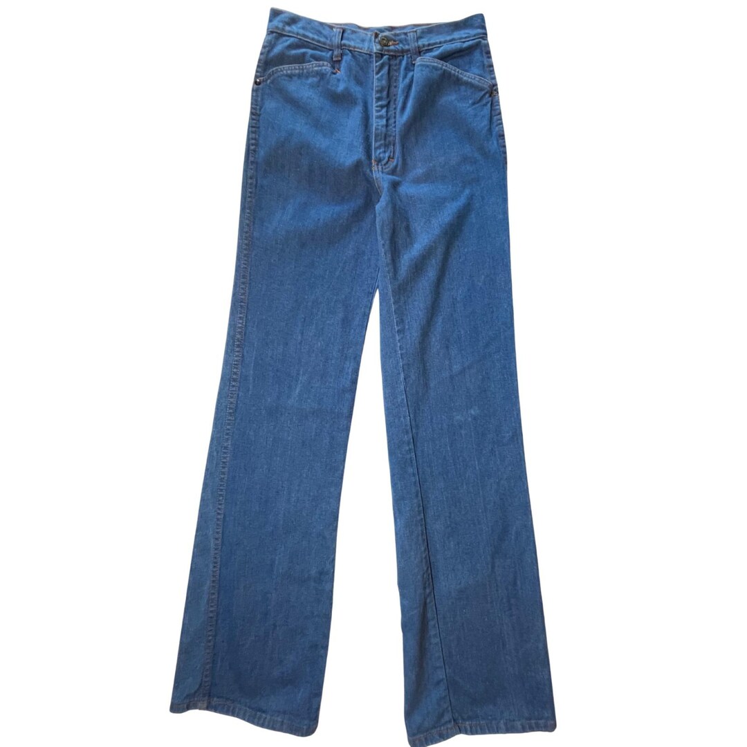 Vintage 80s Flared Jeans: 29 34 Blue Cotton Tall Sears Styleworks - Etsy