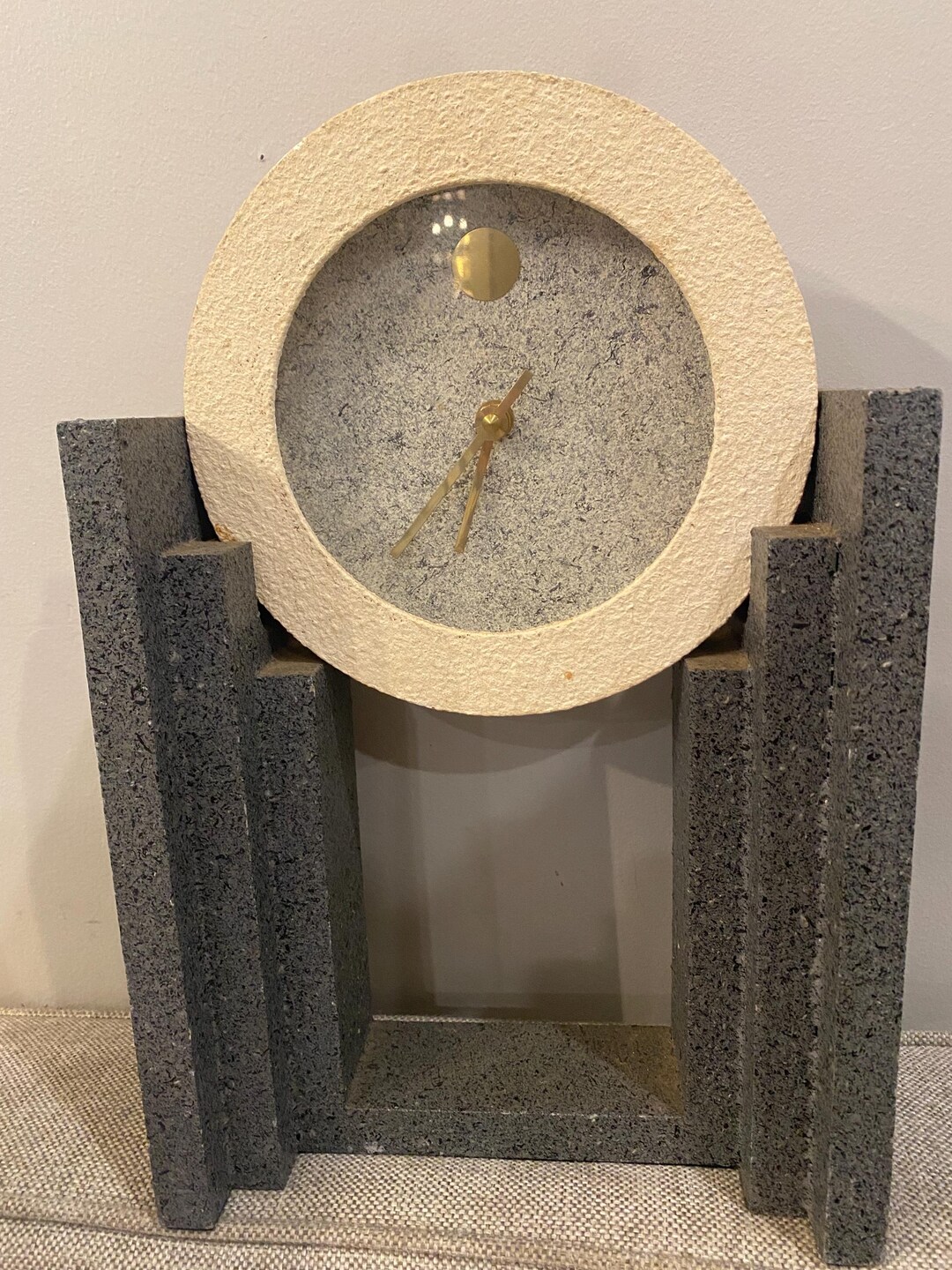 1980s Art Deco Revival Mantle Clock Empire Art Products Memphis Milano ...