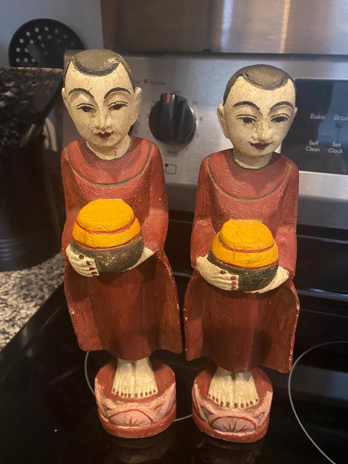 Temple Monk Statue Buddhist Wood Sculpture - Etsy
