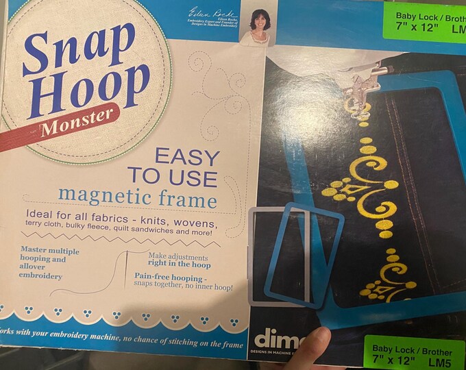 Snap Hoop Monster for Baby Lock/brother 7x12 Magnetic Embroidery Hoop ...