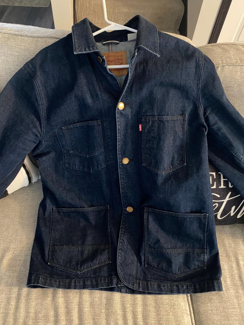 Levis Cone Mills Selvedge Denim Chore Coat Barn Jean Jacket Size Large ...